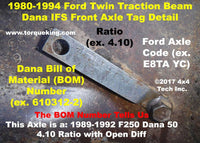 4x4 Ford Front Axle Identification Codes | Receive Free Ford Front Axle ...