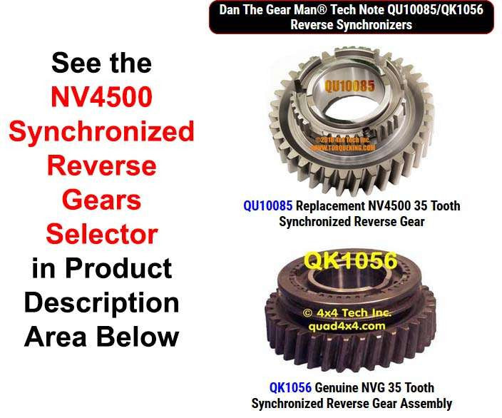 QU10085, QK1056 NV4500 Synchronized Reverse Gears Selector