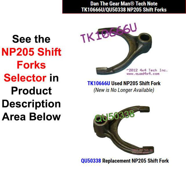 TK10666U/QU50338 NP205 Shift Forks Selector