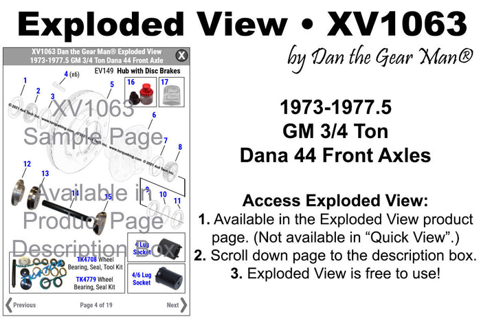 Chevy and GMC 4x4 Front Axle Exploded Views