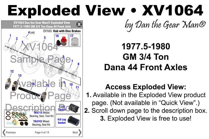 Chevy and GMC 4x4 Front Axle Exploded Views